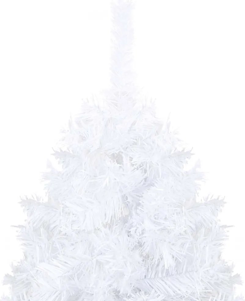 Umělý vánoční stromek s LED a sadou koulí bílý 210 cm PVC 3077542