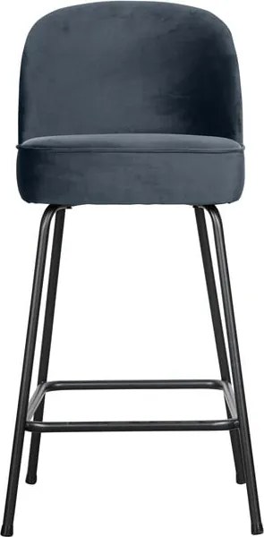 Modrá sametová barová židle (výška sedáku 64 cm) Vogue – WOOOD