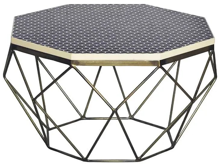 Designový konferenční stolek Beiwen 69 cm černo-bílý