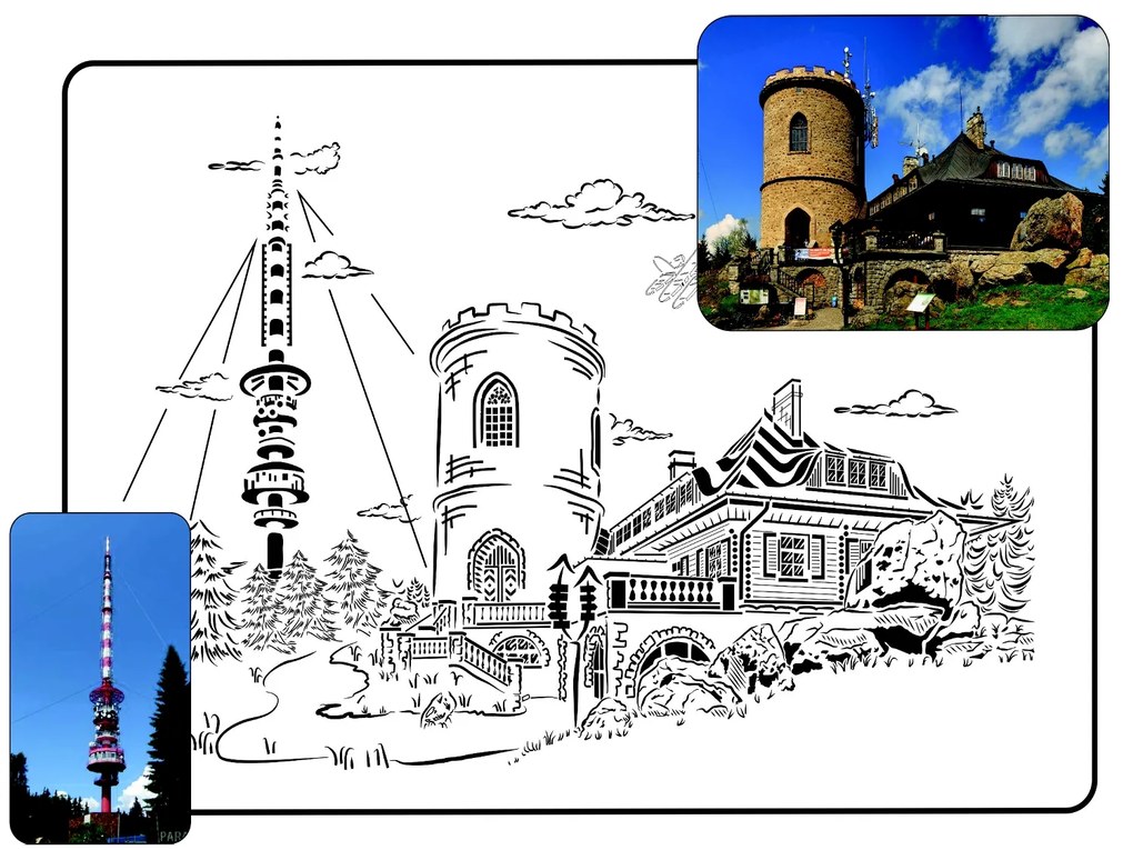 Li-Go "Kleť" světelný obraz 230V 90x62cm provedení povrchu: dub světlý