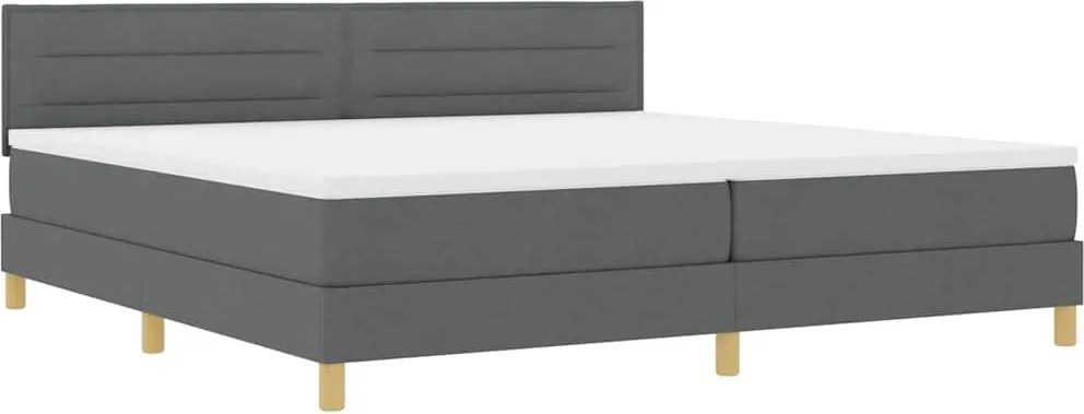 Postel s boxspringem s polštářem Tmavě šedá 200 x 200 cm textil 3338868