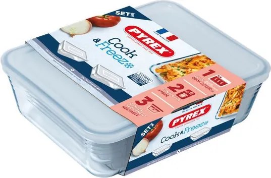 Pyrex 912s951/7646 sada dóz 1,5 l + 2,6 l 2 ks