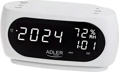 Adler AD 1186W bílá / Budík / měření teploty a vlhkosti