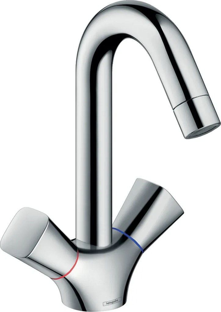 Hansgrohe Logis, Umyvadlová baterie se dvěma kohouty 150 s odtokovou soupravou s táhlem, chrom 71222000