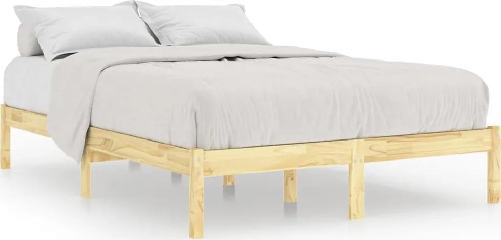 vidaXL Rám postele masivní dřevo 135 x 190 cm dvojlůžko [809992] Barva: Šedá