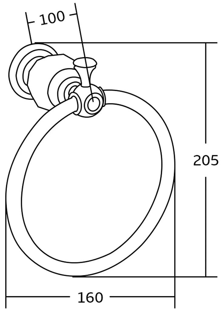 Mexen příslušenství, ESTELA držák na ručníky Ring, růžové-zlato, 7011532-60