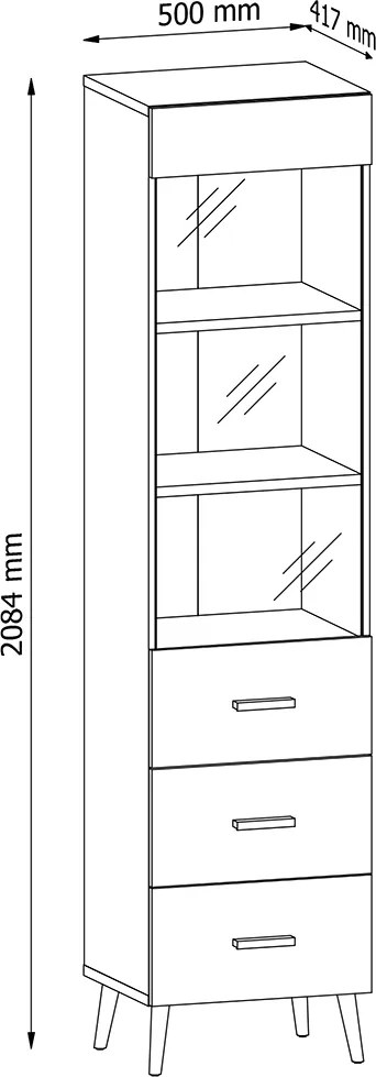 Velká obývací stěna BRILLO | 440 cm | dub ribbeck/bílá