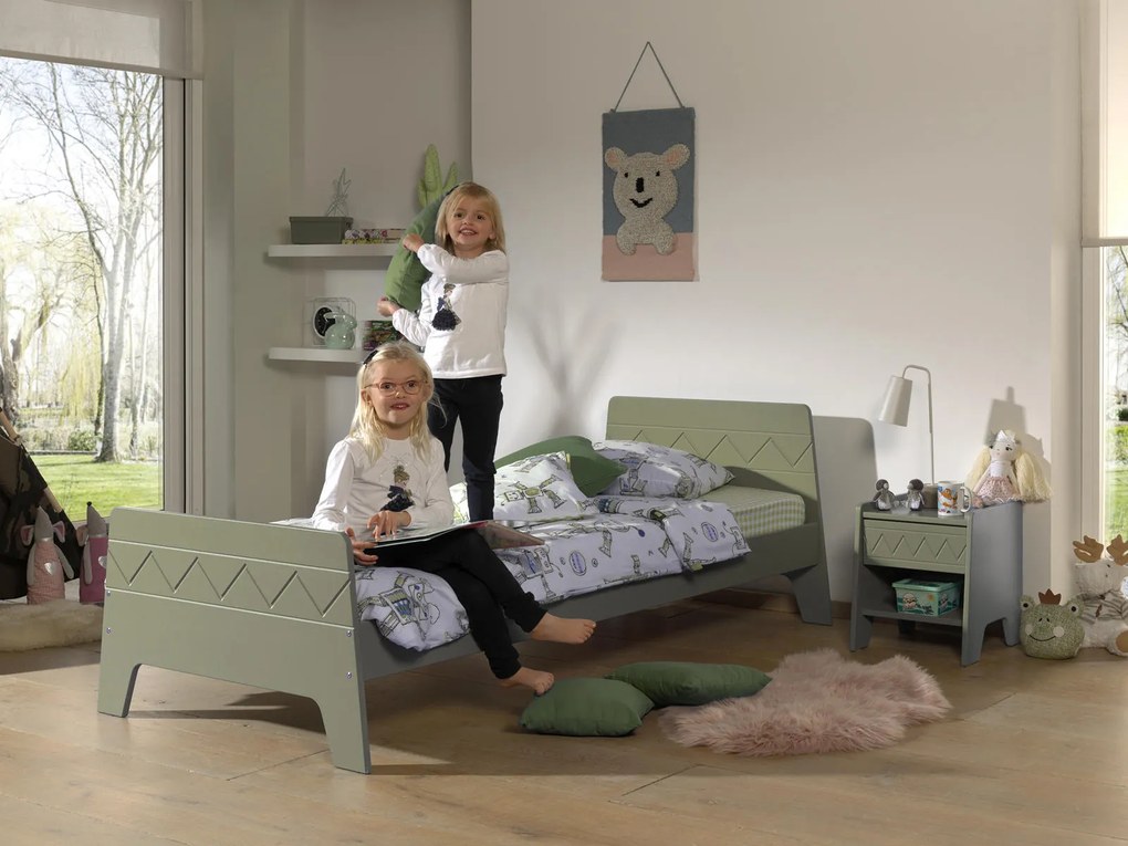 Aldo Dětská postel zelená s nočním stolkem Winny