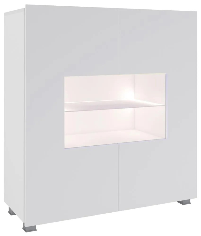 Obývací stěna CALABRINI b | 350 cm | 7 dílů Y | bílá lesk