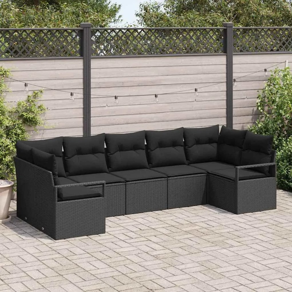 Set pohovek 7 ks Černá polyratan 3346533