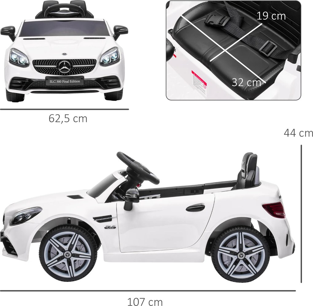 AIYAPLAY dětské elektrické autíčko s dálkovým ovládáním Mercedes SLC bílé