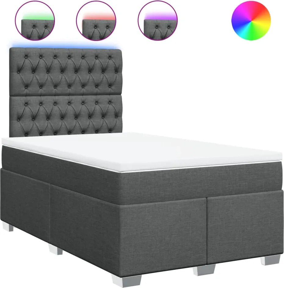 Box spring postel s matrací tmavě šedá 120x200 cm textil 3292763