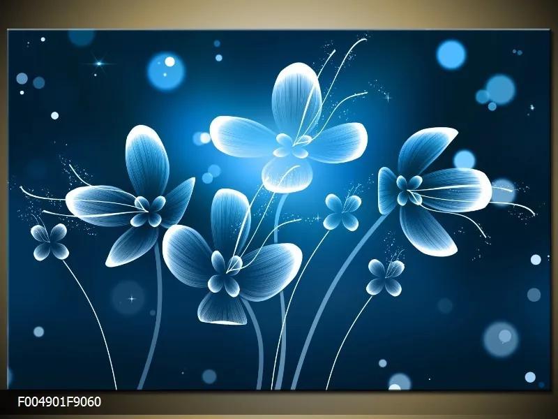 Obraz na plátně Modré květy, Obdélník 90x60cm 1520 Kč