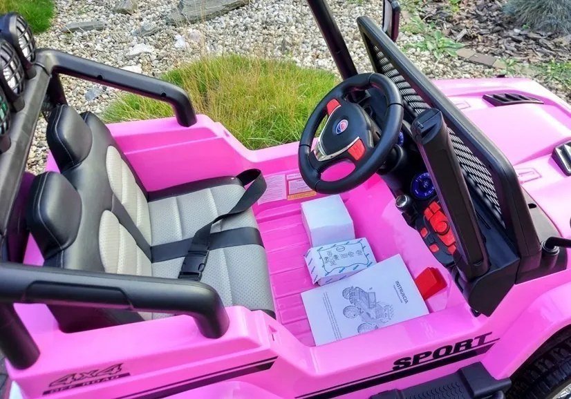 LEAN CARS Elektrické autíčko Jeep S2388 růžové 4x45W