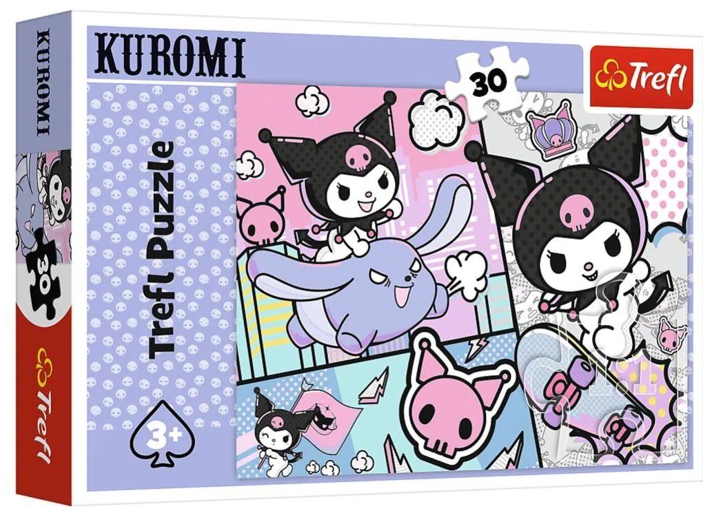 Puzzle Zábava s Kuromi 27x20cm 30 dílků v krabičce 21x14x4cm