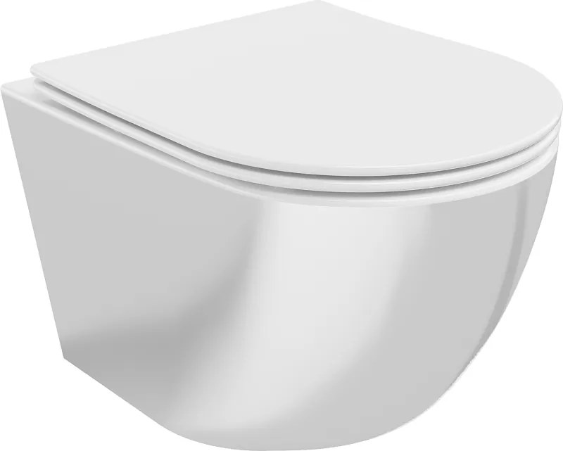 Mexen Lena, závěsná toaletní mísa 480x360x355 mm, bílá-stříbrná, 30224004