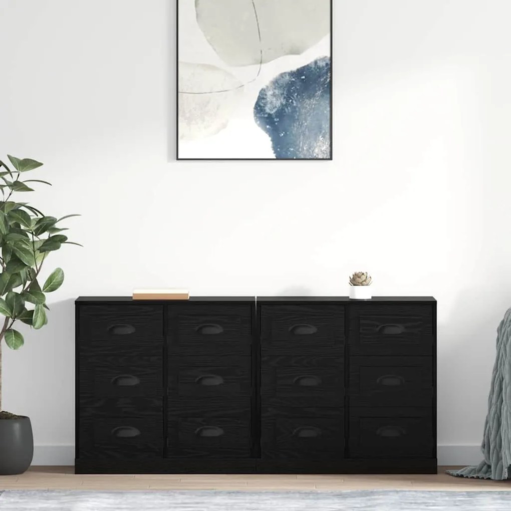 Konzole 2 ks Černý dub 70 x 35,5 x 67,5 cm Kompozitní dřevo 3402667