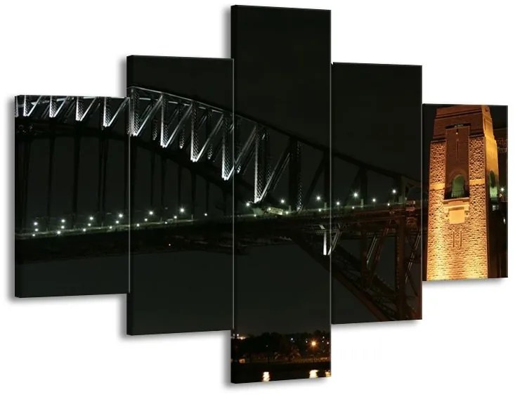 Most v černé noci 100x70 cm