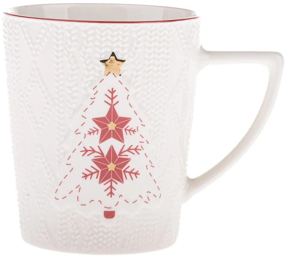 Bílý porcelánový hrnek s vánočním motivem 380 ml Xmas Tree – Dakls