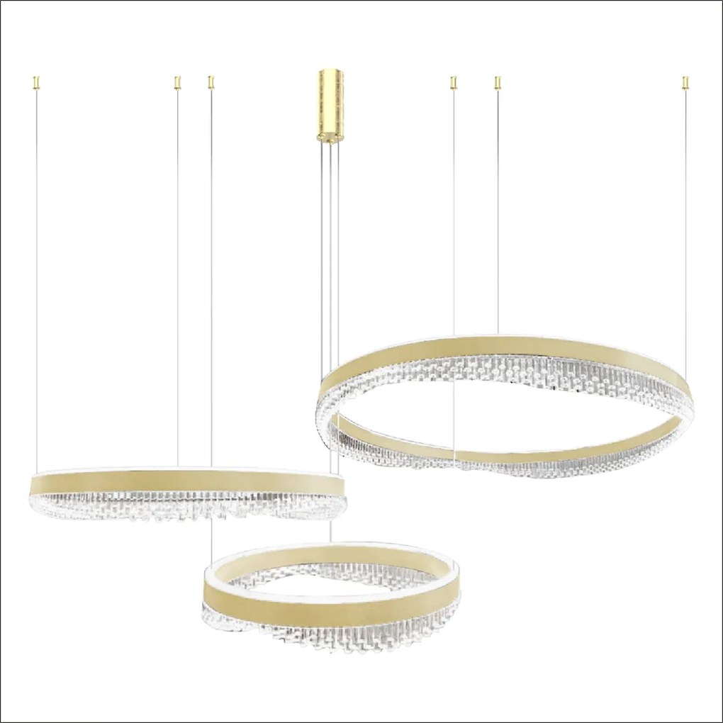Závěsné LED svítidlo Preciosa, 3x LED 158w, 4000k, g