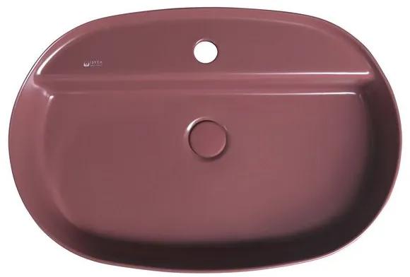 Isvea Infinity Oval Keramincké umyvadlo na desku 60x40 cm, maroon red 10NF65060-2R