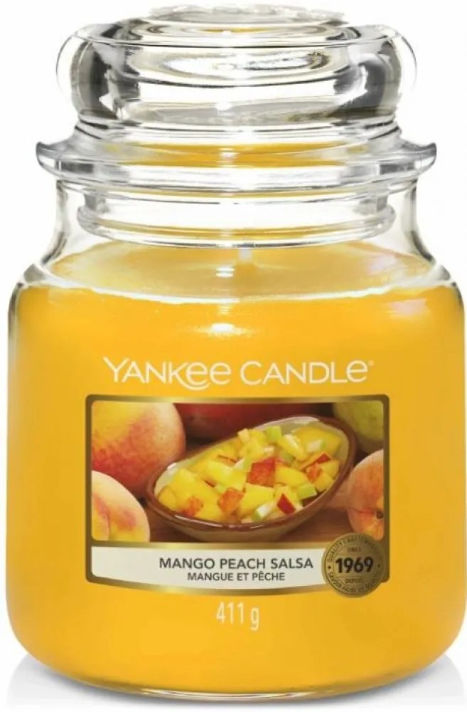 Yankee Candle vonná svíčka Classic ve skle střední Mango Peach Salsa 411 g