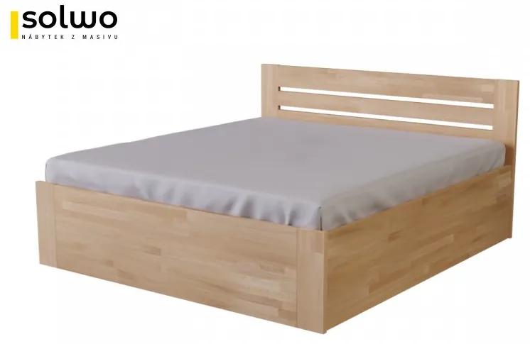 Masivní postel AMANDA - Solwo Design Dřevo a odstín oleje: BUK Cink - Olej odstín BO106, Rozměr spací plochy: 180x200