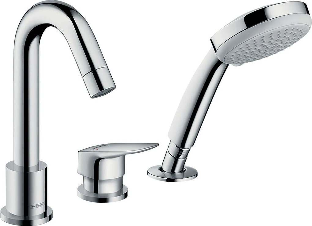 Hansgrohe Logis - Baterie na okraj vany, 3-otvorová instalace, chrom 71313000