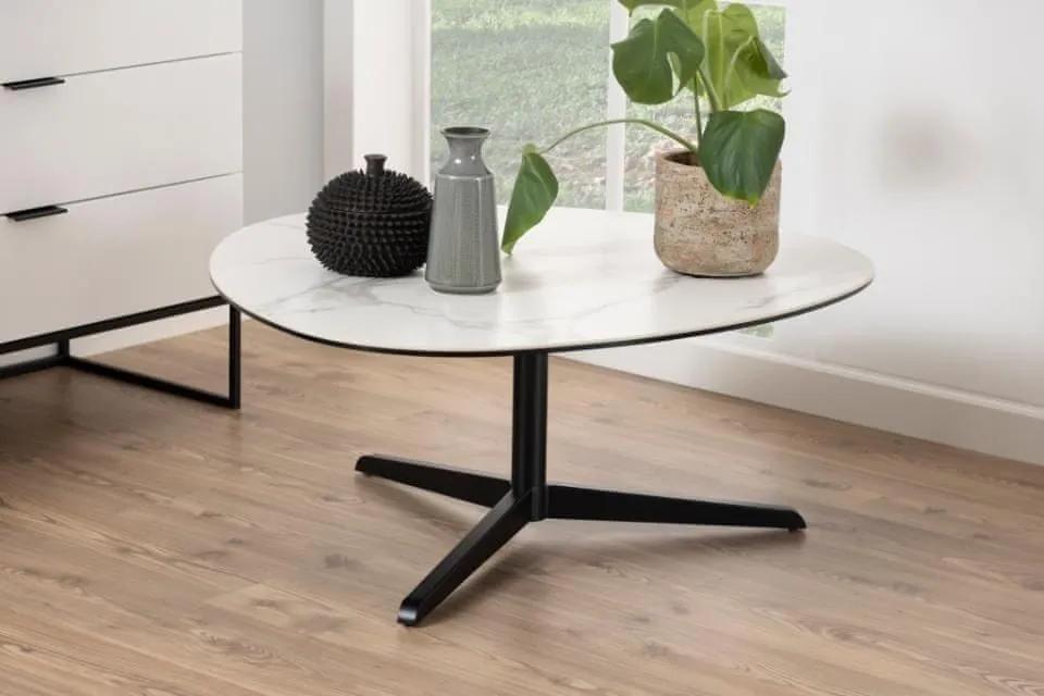 Intesi Konferenční stolek Barnsley L bílý mramor / černý
