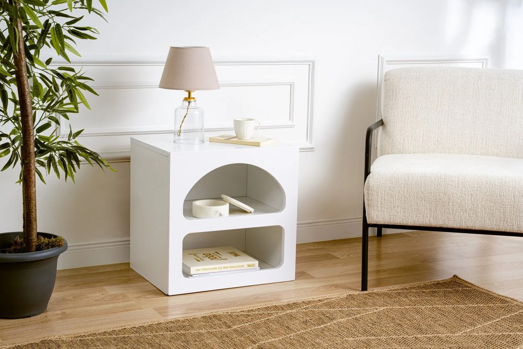 Kalune design Odkládací stolek LORIN bílý