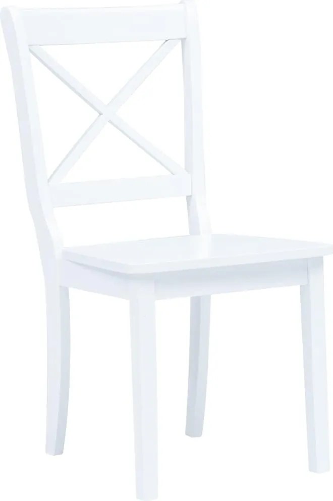 5dílný jídelní set masivní kaučukovník bílý 276869