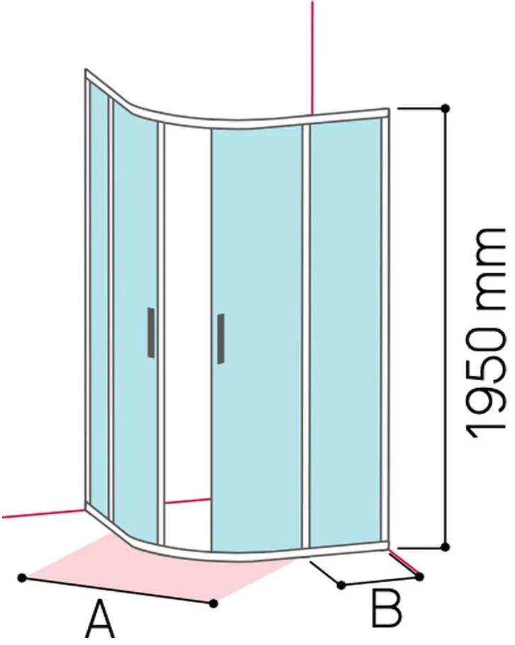Glass 1989 Isy - Sprchový kout rohový vstup s posuvnými dveřmi nebo kompatibilní s boční stěnou, velikost 100 cm, profily chromové, čiré…