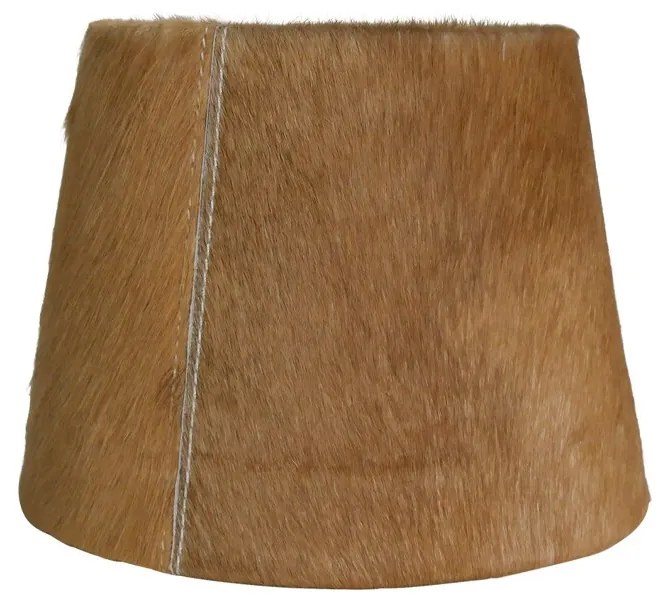 Světle hnědé stínidlo na lampu z hovězí kůže - Ø 20 * Ø 15*15cm