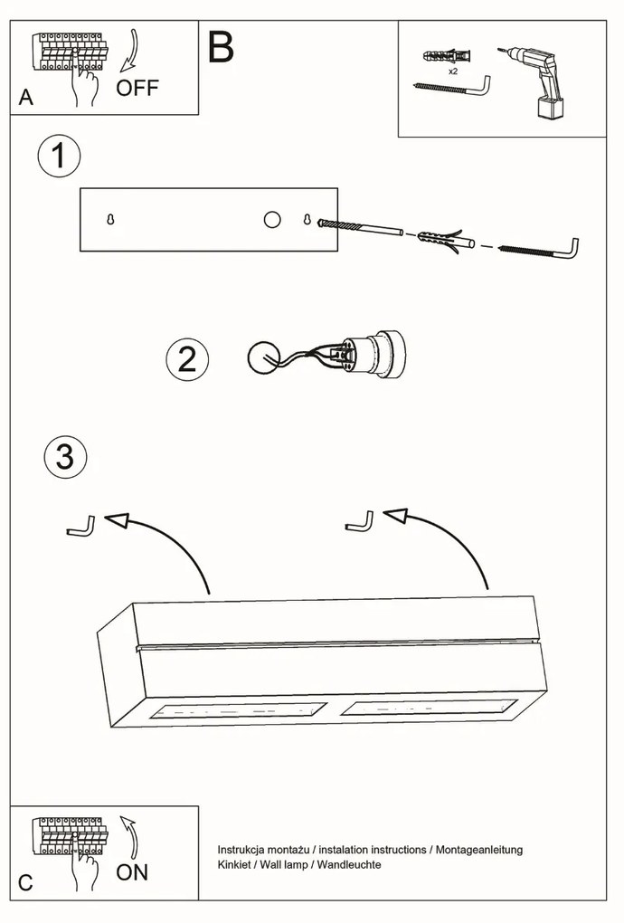Nástěnné svítidlo Vega, 1x bílé keramické stínítko