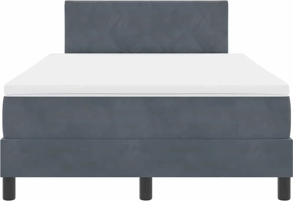 Postel s boxspringem s čelo Tmavě šedá 120 x 190 cm samet 3339225