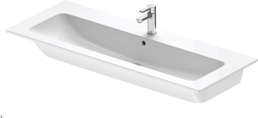 Duravit ME by Starck - Umyvadlo 123x49 cm, s přepadem, otvor pro baterii, DuraShield, bílá 236112AA00