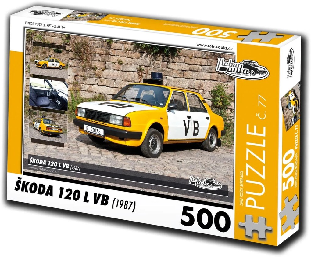 Puzzle retro-auta puzzle č. 77 škoda 120 l vb (1987) 500 dílků
