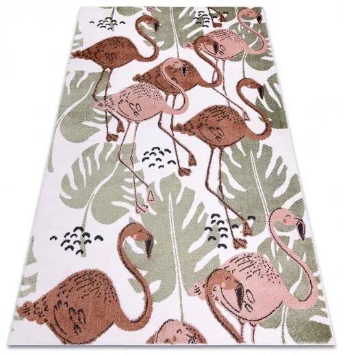 Dywany Łuszczów Dětský kusový koberec Fun Flami Flamingos cream - 140x190 cm