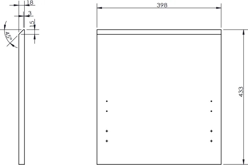 Mexen Rivel, koupelnová skříňka 40 cm, 1 zásuvka, drážkovaná, ořech, 91A20-04047-1-BF86