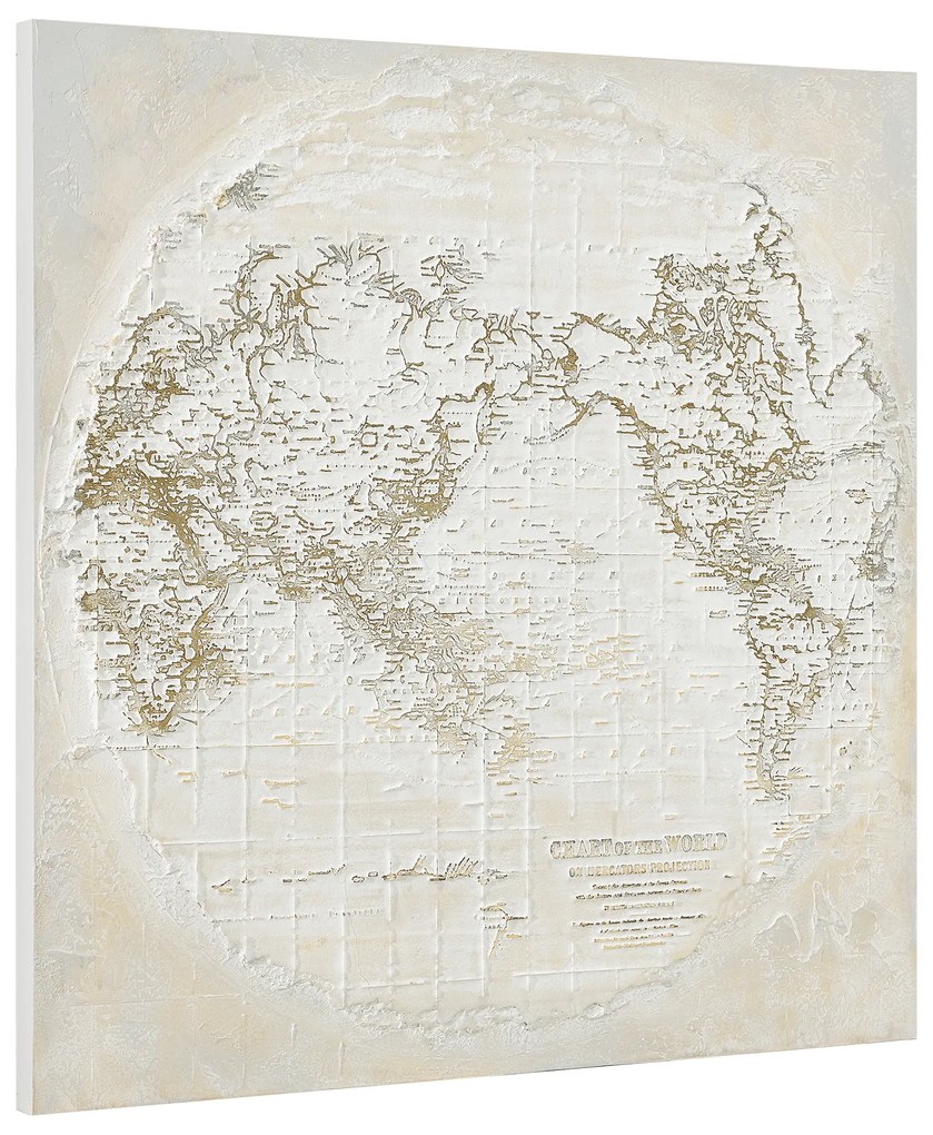 [art.work] Ručně malovaný obraz - zeměkoule - plátno napnuté na rámu - 100x100x3,8 cm