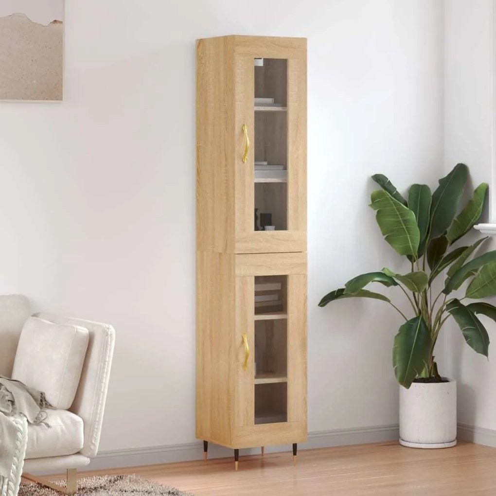 vidaXL Skříň highboard 34,5x34x180 cm kompozit [3199410] Barva: Bílá