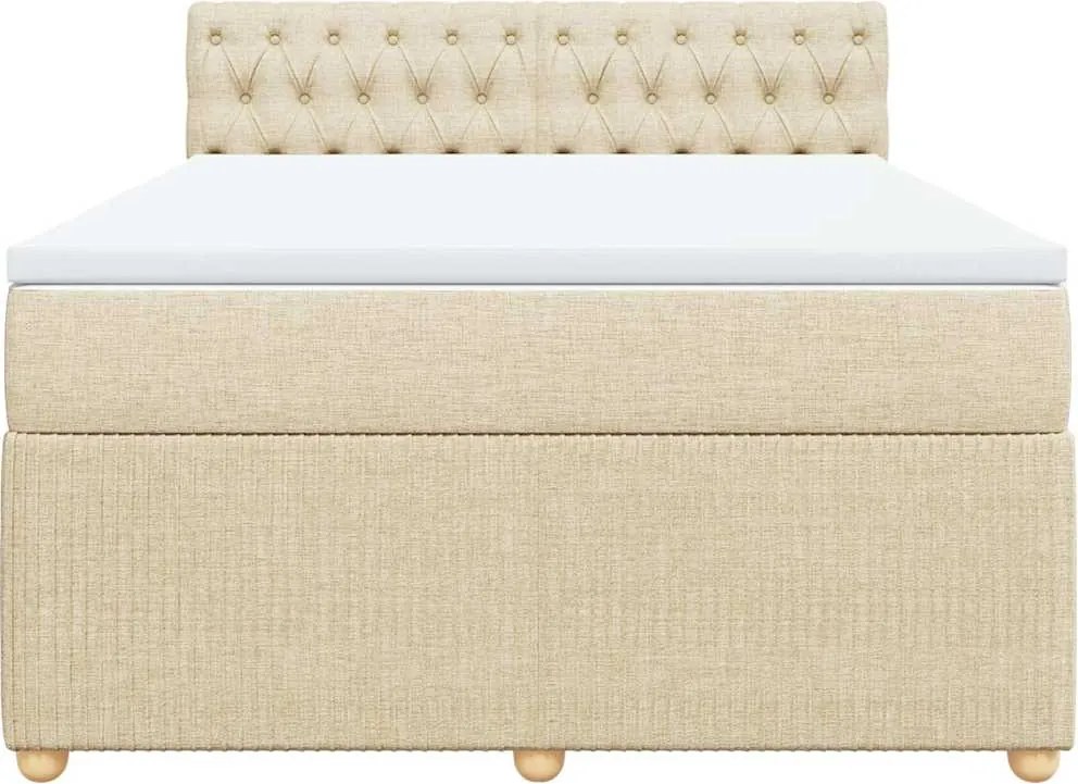 Box spring postel s matrací krémová 160x200 cm textil 3287519