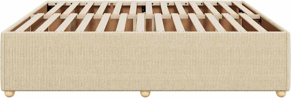Rám postele bez matrace krémový 200 x 200 cm textil 3284968