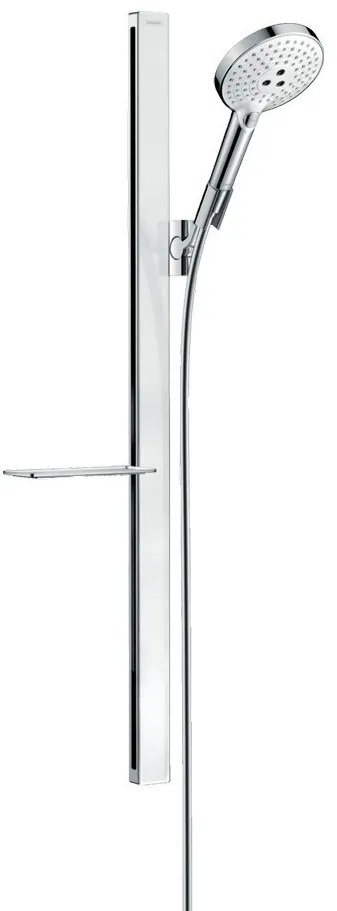 Hansgrohe Raindance Select S, sprchová sada 120 3jet se sprchovou tyčí 90 cm a miskou na mýdlo, bílá/chromová, HAN-27648400
