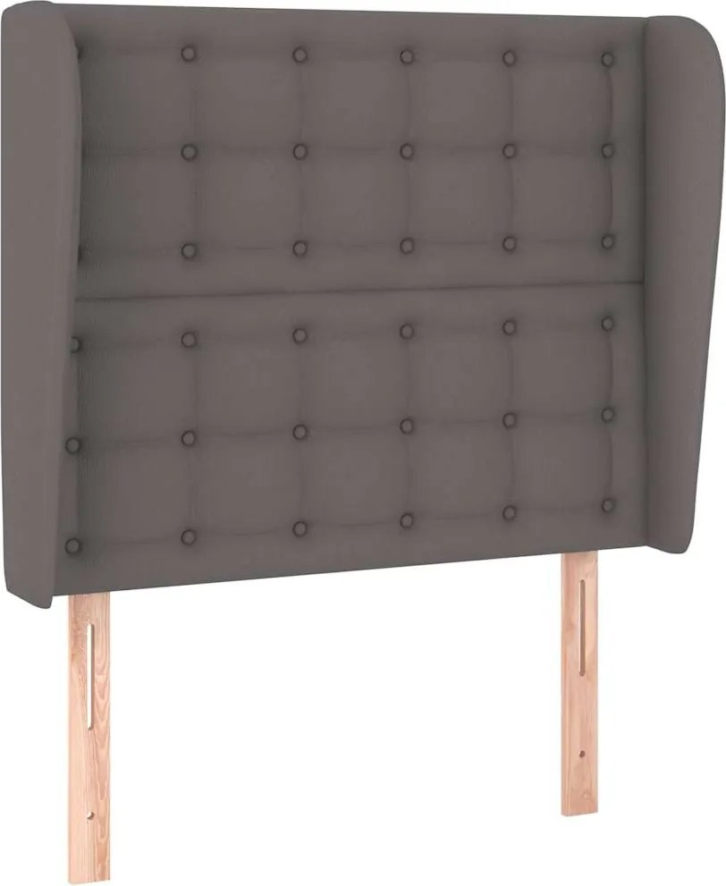 Čelo postele typu ušák šedá 93x23x118/128 cm umělá kůže 3118038