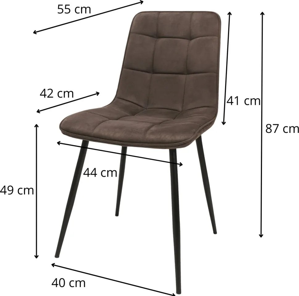Vikio Jídelní set pro 4 osoby 140x90 cm dub-hnědá samet VJS214-4H-S