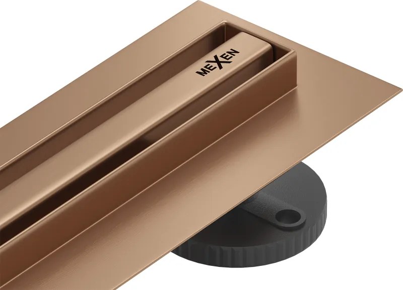 Mexen Flat 360° Slim sprchový žlab 140 cm, měděná matná, 1C41140