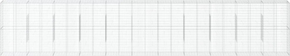 Gabionový koš s víkem 1 100 x 50 x 200 cm pozinkované železo 3295176