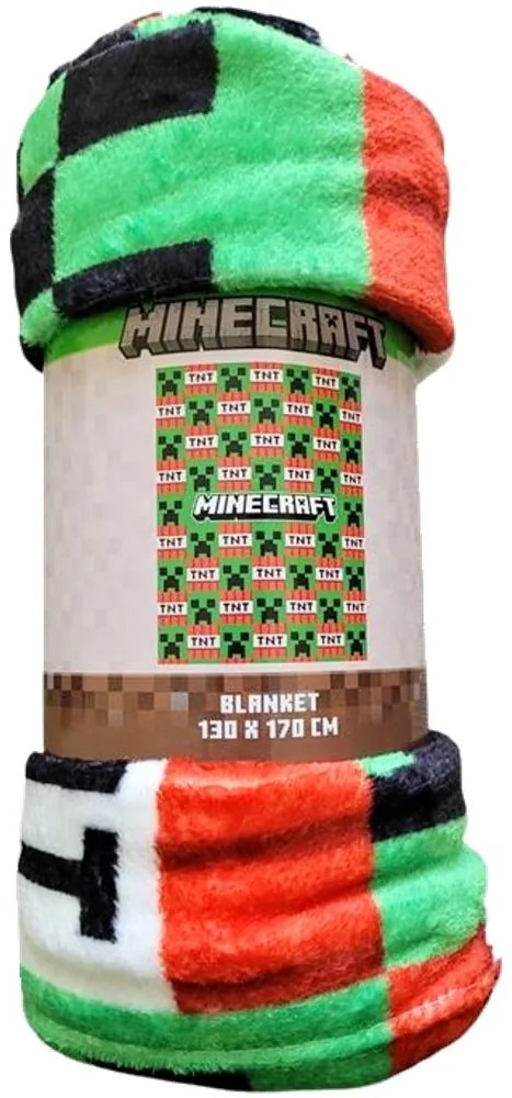 Coral fleece deka Minecraft - Creeper &amp; TNT