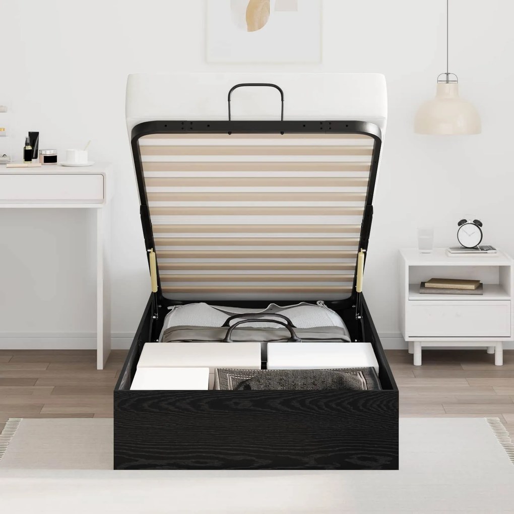 Ottoman postel Černý Dub 75,5 x 190 cm Dřevěný materiál 3409302